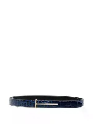 TOM FORD Crocodile-effect Buckle Belt - Blue