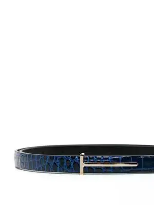 TOM FORD Crocodile-effect Buckle Belt