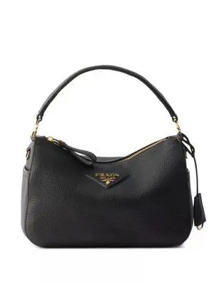 Prada Leather Shoulder Bag With Logo