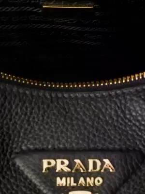 Prada Leather Shoulder Bag With Logo
