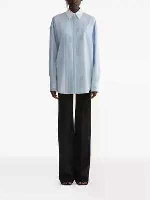 MUGLER Striped Collared Shirt