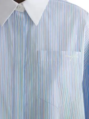 MUGLER Striped Collared Shirt
