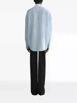 MUGLER Striped Collared Shirt