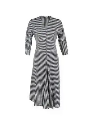 Maje Striped Twill Midi Dress