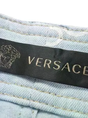 Versace Logo-pattern High-waisted Jeans