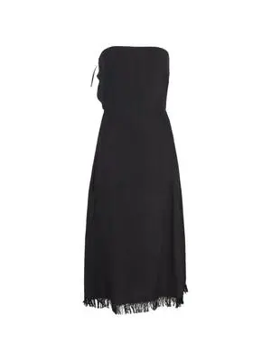 Theory Fringed Strapless Midi Dress