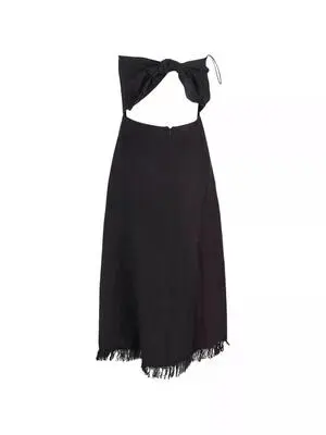 Theory Fringed Strapless Midi Dress