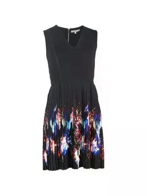 Sandro Printed Pleated Mini Dress