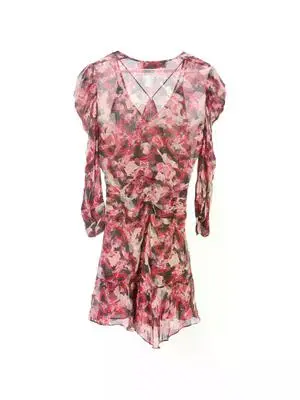 IRO PARIS Floral-print Ruched Mini Dress
