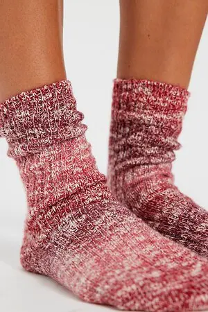 Free People Super Space Ankle Socks - Red