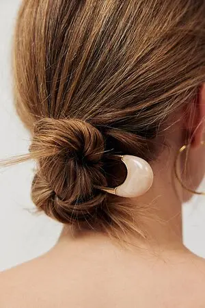 Free People Suki Gold Plated Hair Pin - Ivory