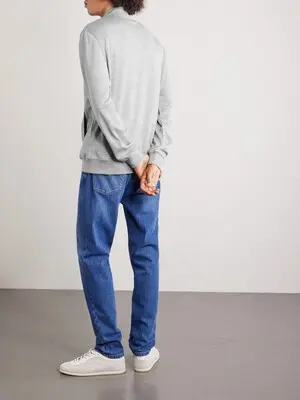 Brunello Cucinelli Cashmere-blend Zip-up Sweatshirt - Gray