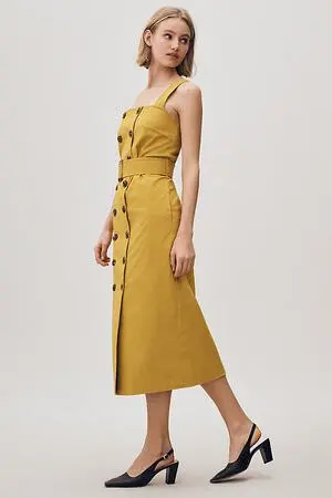 MARE MARE Belted Utility Midi Trench Dress
