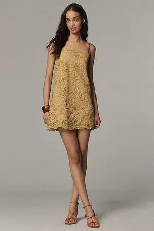 Line & Dot Tansy Lace Square-neck Mini Dress