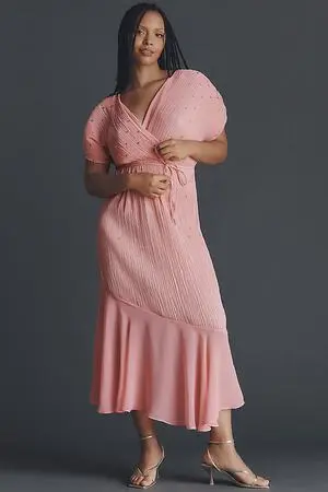 NEVER FULLY DRESSED Fifi Maxi Wrap Dress - Pink