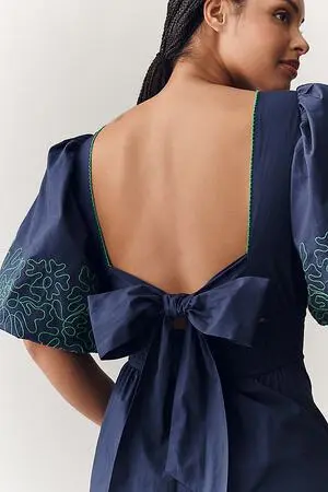 Anthropologie Puff-sleeve Midi Dress