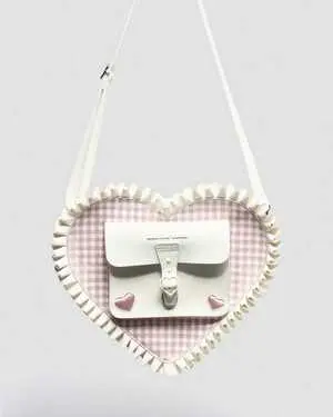 Dr. Martens Frilled Gingham Leather Heart Backpack