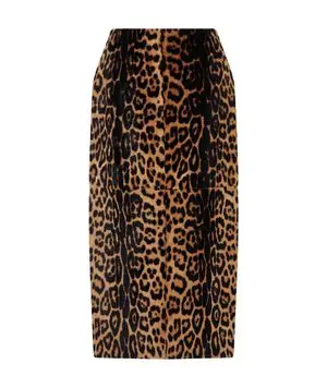 Nour Hammour Elyse Leopard-print Shearling Pencil Skirt - Animal Print