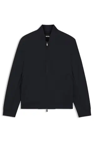 BOSS Slim-fit Wrinkle-resistant Jacket - Dark Blue