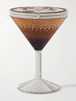 Judith Leiber Martini Espresso Crystal-embellished Clutch