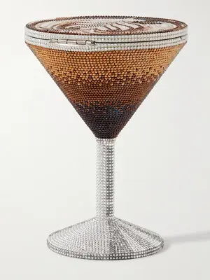 Judith Leiber Martini Espresso Crystal-embellished Clutch