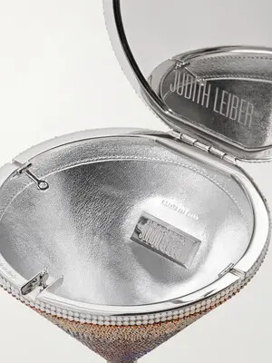 Judith Leiber Martini Espresso Crystal-embellished Clutch
