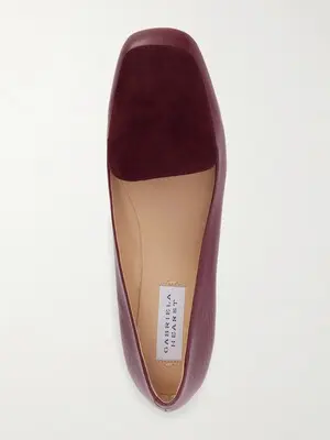 Gabriela Hearst Aveda' Suede-trimmed Leather Loafers - Burgundy