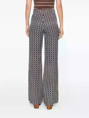 Sandro Floral-print Flowy Wide-leg Trousers