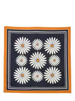 Sandro Floral Silk Scarf - Blue