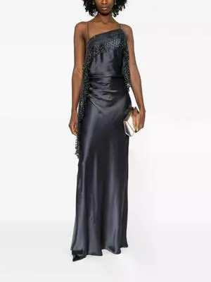 Christopher Esber Droplet Bead Crochet Maxi Dress