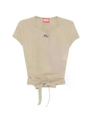 DIESEL® Tie-detail T-shirt - Neutrals