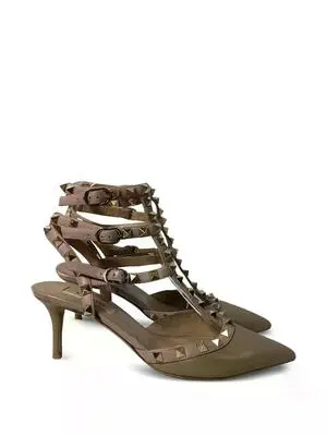 Valentino Garavani Rockstud Caged Pumps - Brown