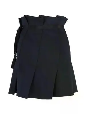 Sandro Pleated Mini Skirt With Bow Detail