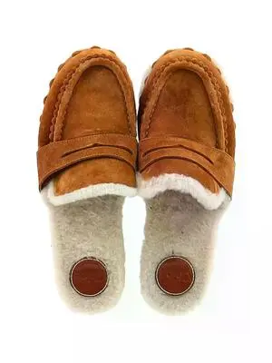 Chloé Joy Shearling-lined Suede Mules