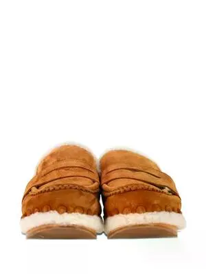 Chloé Joy Shearling-lined Suede Mules