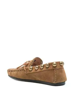Isabel Marant Étoile Fitza Eyelet Studded Loafers - Brown