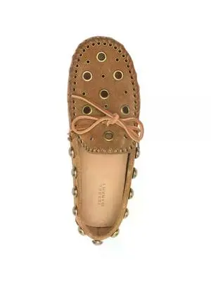 Isabel Marant Étoile Fitza Eyelet Studded Loafers - Brown