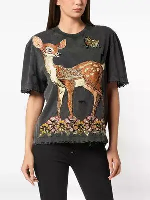 Philipp Plein Deer-print T-shirt - Black