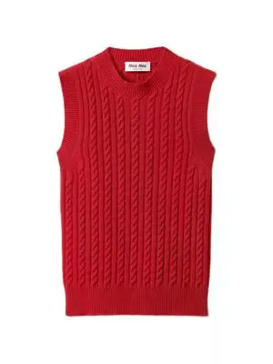Miu Miu Cable-knit Cashmere Vest