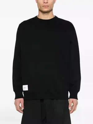 WTAPS Logo-patch Crew-neck Sweatshirt - Black