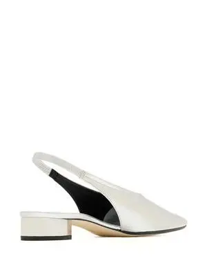 AeydĒ Dua Square-toe Slingback Pumps - Silver