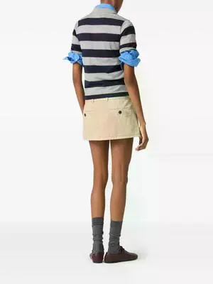 Miu Miu Striped Jersey Polo Shirt