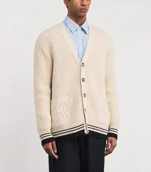Ami Wool Ribbed Cardigan