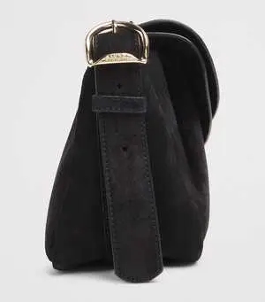 Sandro Le Mambo Suede Shoulder Bag - Black