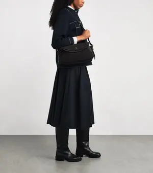 Sandro Le Mambo Suede Shoulder Bag - Black