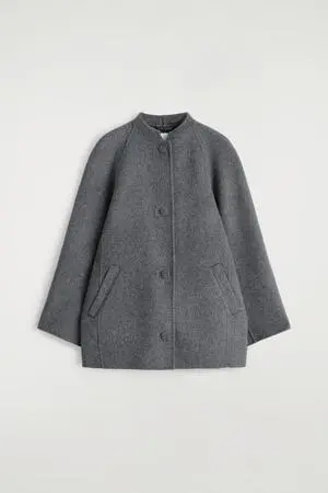 Cos Double-faced Wool Blend Jacket With Standing Collar