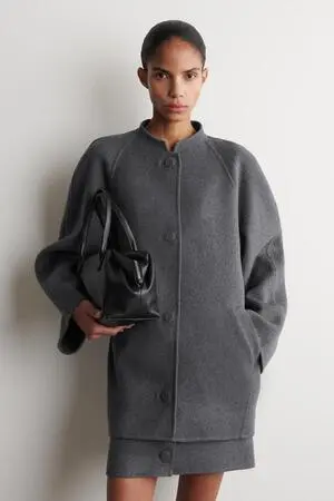 Cos Double-faced Wool Blend Jacket With Standing Collar