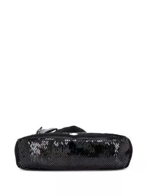 Prada Re-edition 2000 Sequins Mini Hobo Bag - Black