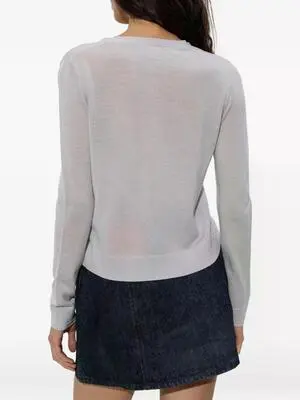 DIESEL® Wool Button-front Cardigan With Embroidered Oval D Logo