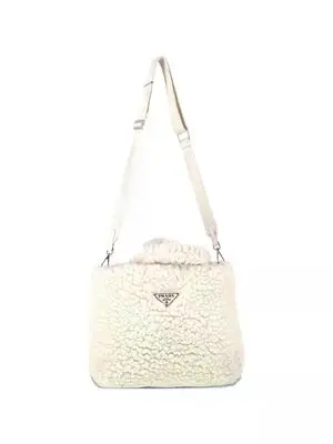 Prada Logo-plaque Tote Bag - Neutrals